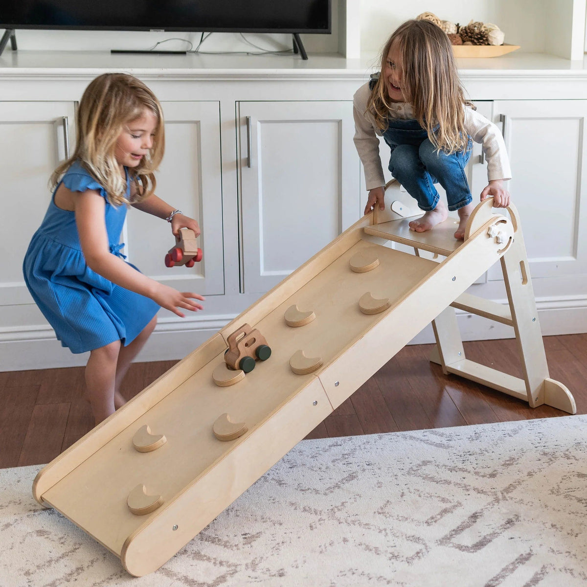 Little Partner 2-in-1 Folding Learn 'N Slide - Natural | Pish Posh Baby