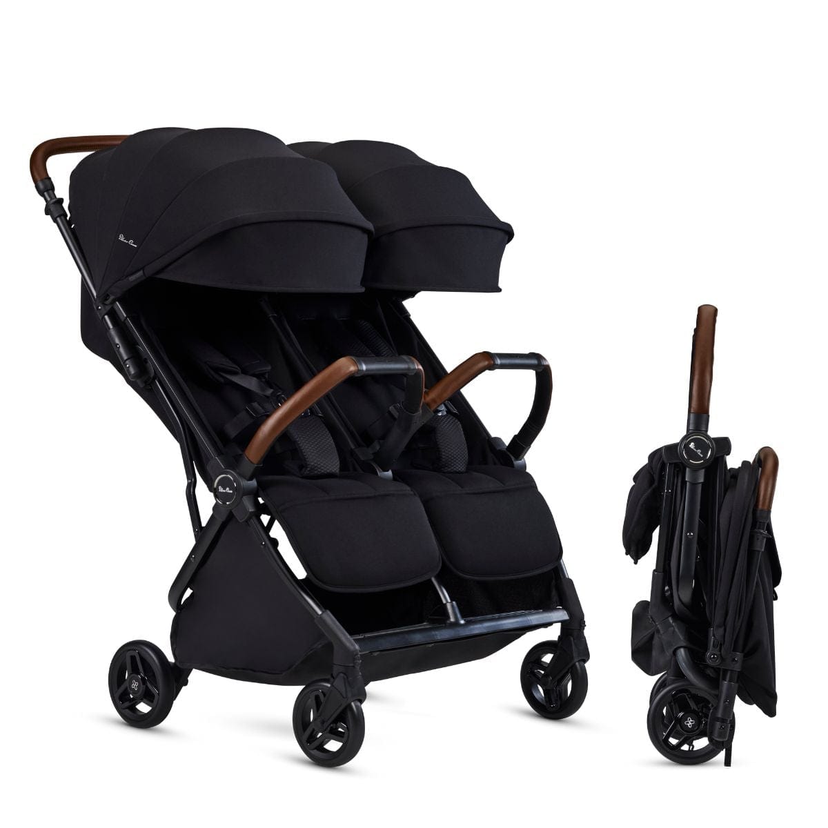 Silver Cross Jet Double Stroller - Black | Pish Posh Baby